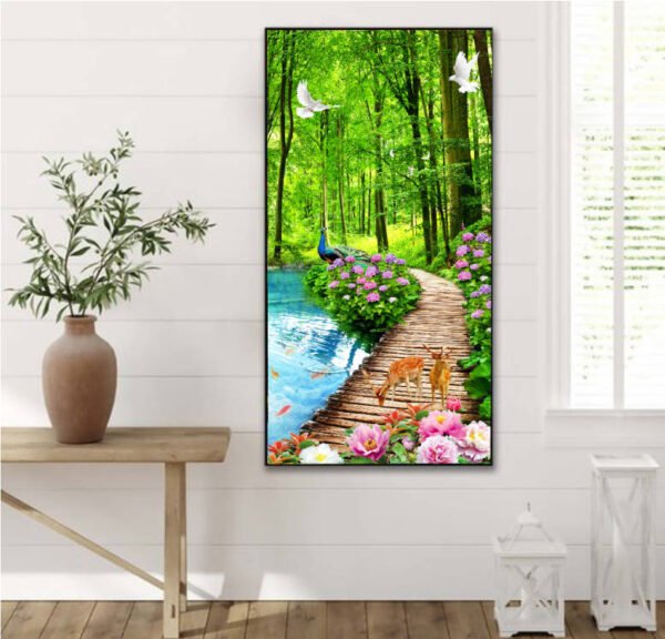 162411 Tranh Tường Phong Cảnh Thiên Nhiên Khổ Dọc File Psd Chia Sẻ And Cung Cấp File Thiết Kế