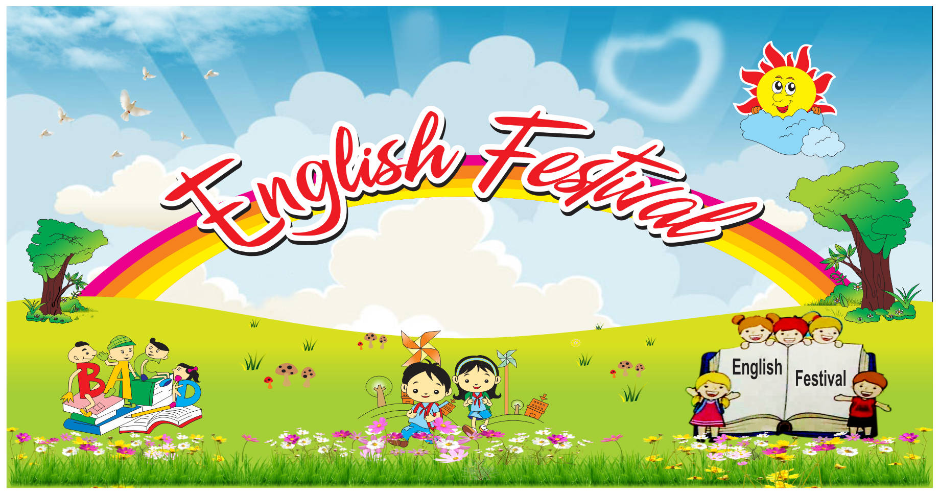 29259 file thiết kế background phông nền maket ngày hội tiếng Anh corel ...